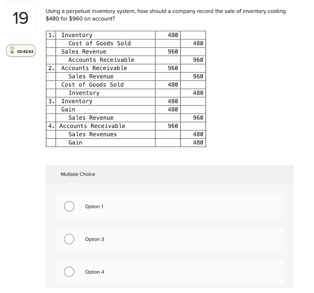 Solved 19 Using a perpetual inventory system, how should a | Chegg.com