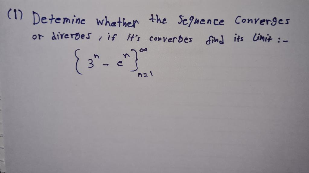 Solved (i) Detemine whether the sequence converges or | Chegg.com Solved (i) Detemine whether the sequence converges or | Chegg.com