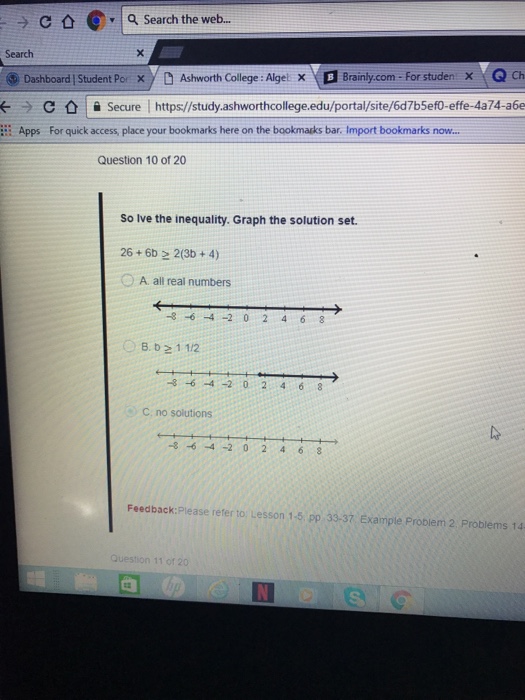 Solved Solve the inequality. Graph the solution set. 26 + | Chegg.com