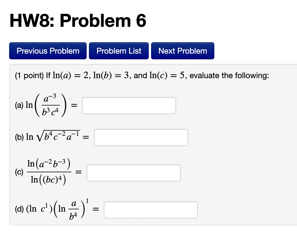 Solved Hw8 Problem 6 Previous Problem Problem List Next 