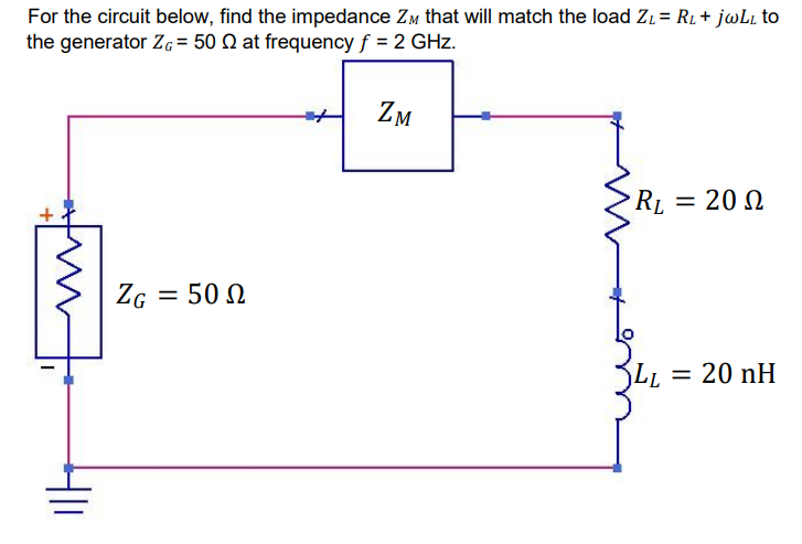 Solved For the circuit below, find the impedance ZM that | Chegg.com