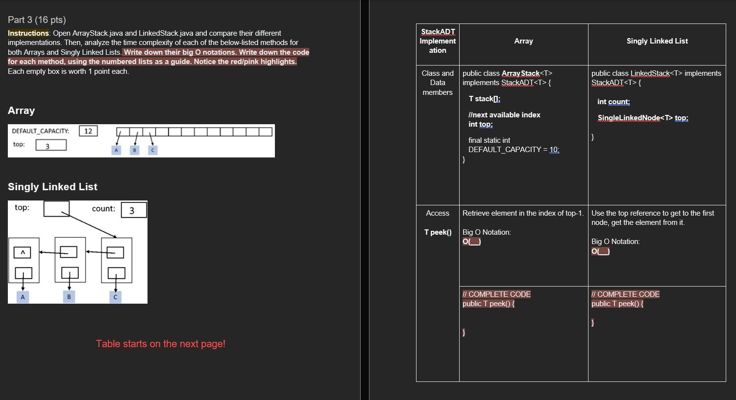 Solved Part 3 (16 pts)\begin{tabular}{|l|l|l|} \hline & /I | Chegg.com