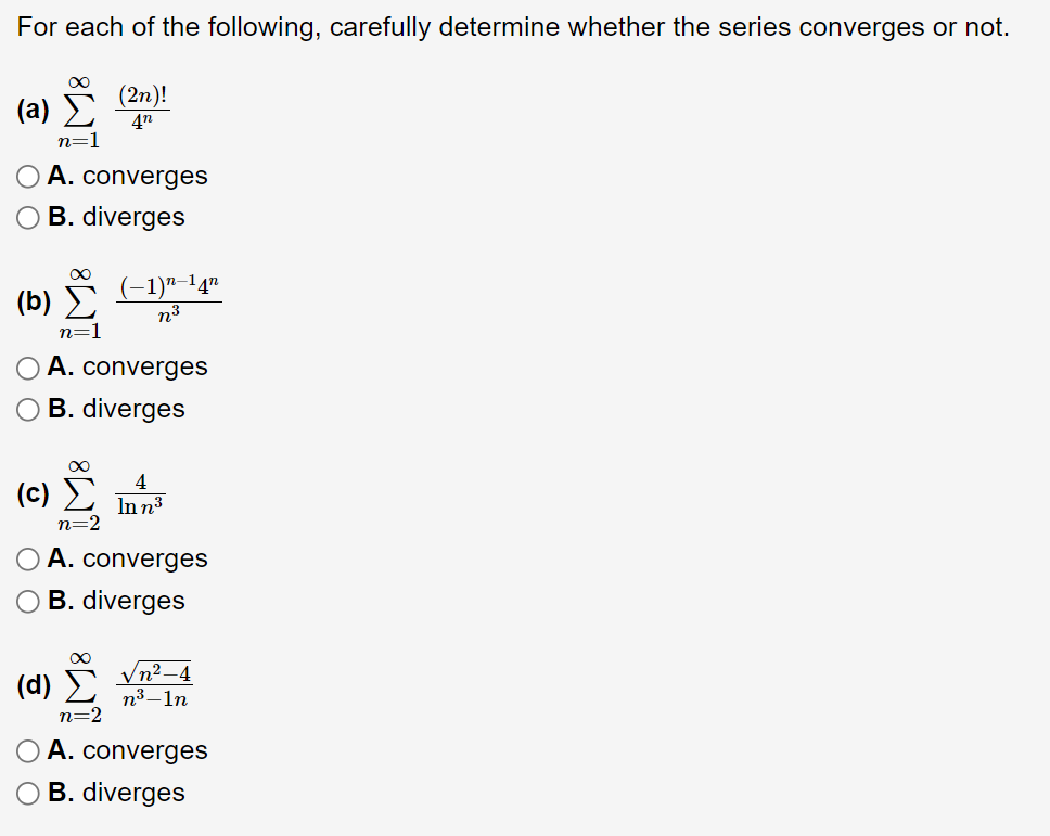 Solved For each of the following, carefully determine | Chegg.com