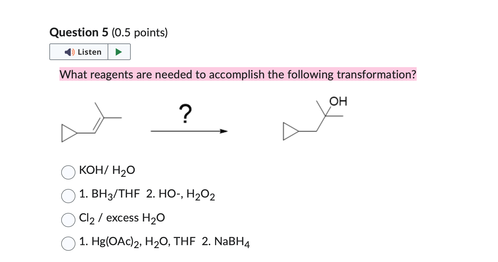 Solved What reagents are needed to accomplish the following | Chegg.com