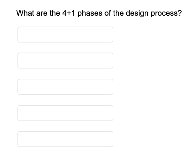 Solved What are the 4+1 phases of the design process? | Chegg.com