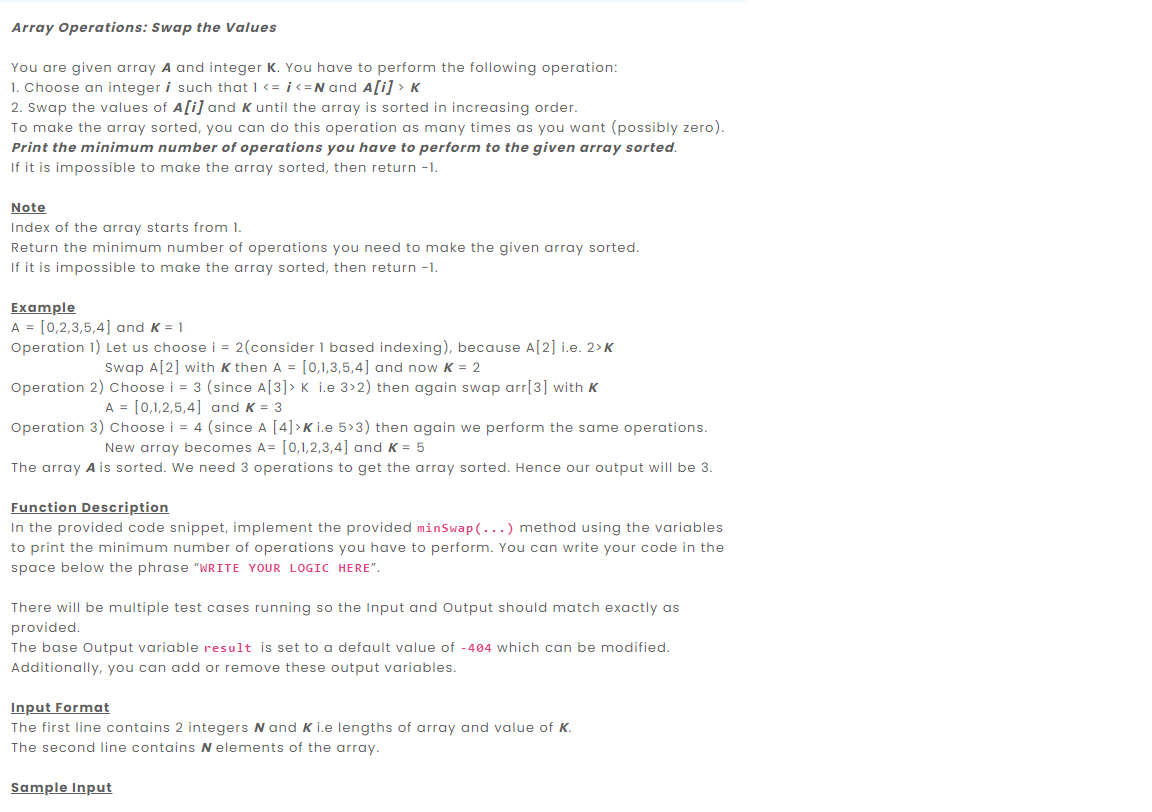 Solved Array Operations: Swap the Values You are given array | Chegg.com
