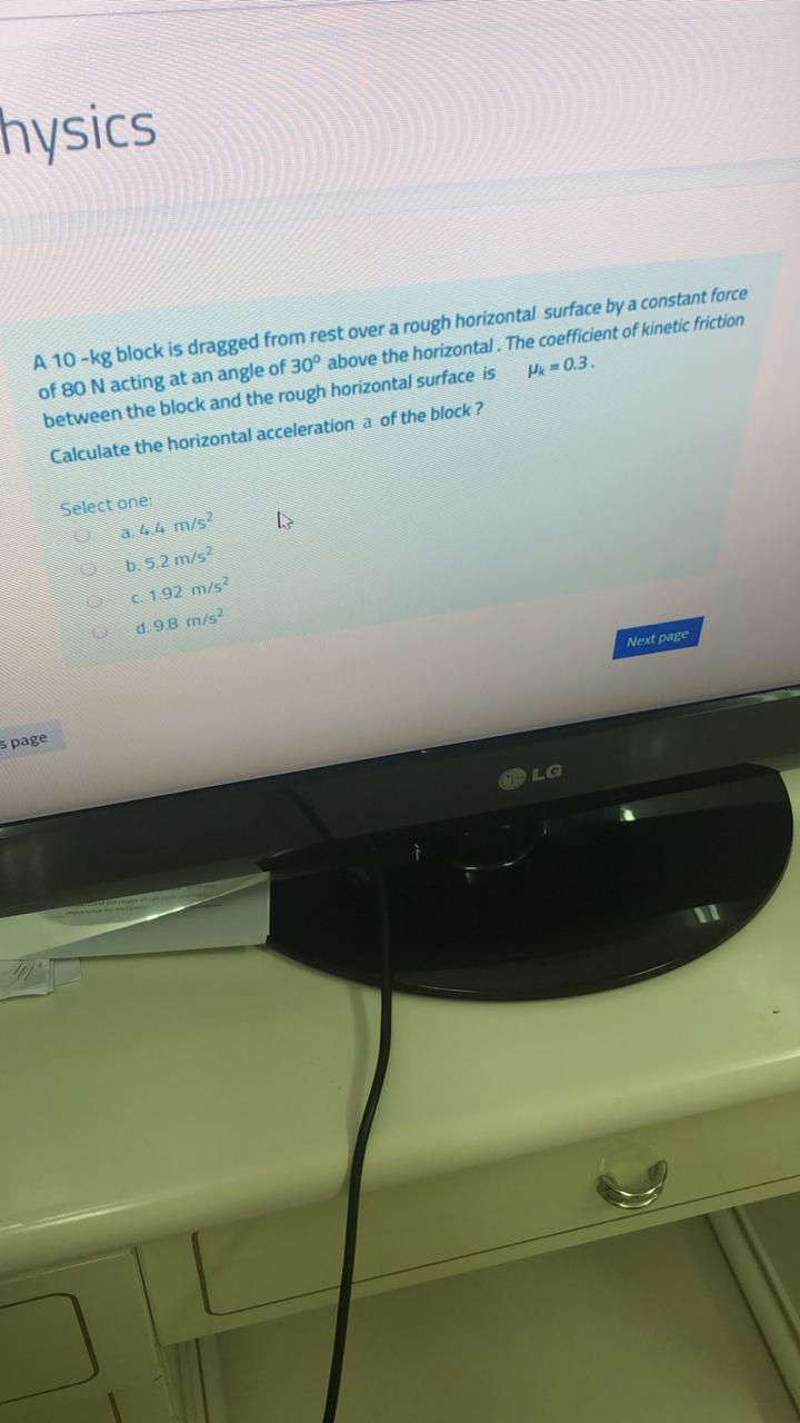 Solved hysics Nk=0.3 A 10-kg block is dragged from rest over | Chegg.com
