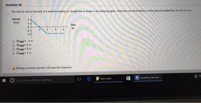 Solved Question 20 The velocity versus time plot of a | Chegg.com