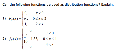 Solved Can the following functions be used as distribution | Chegg.com