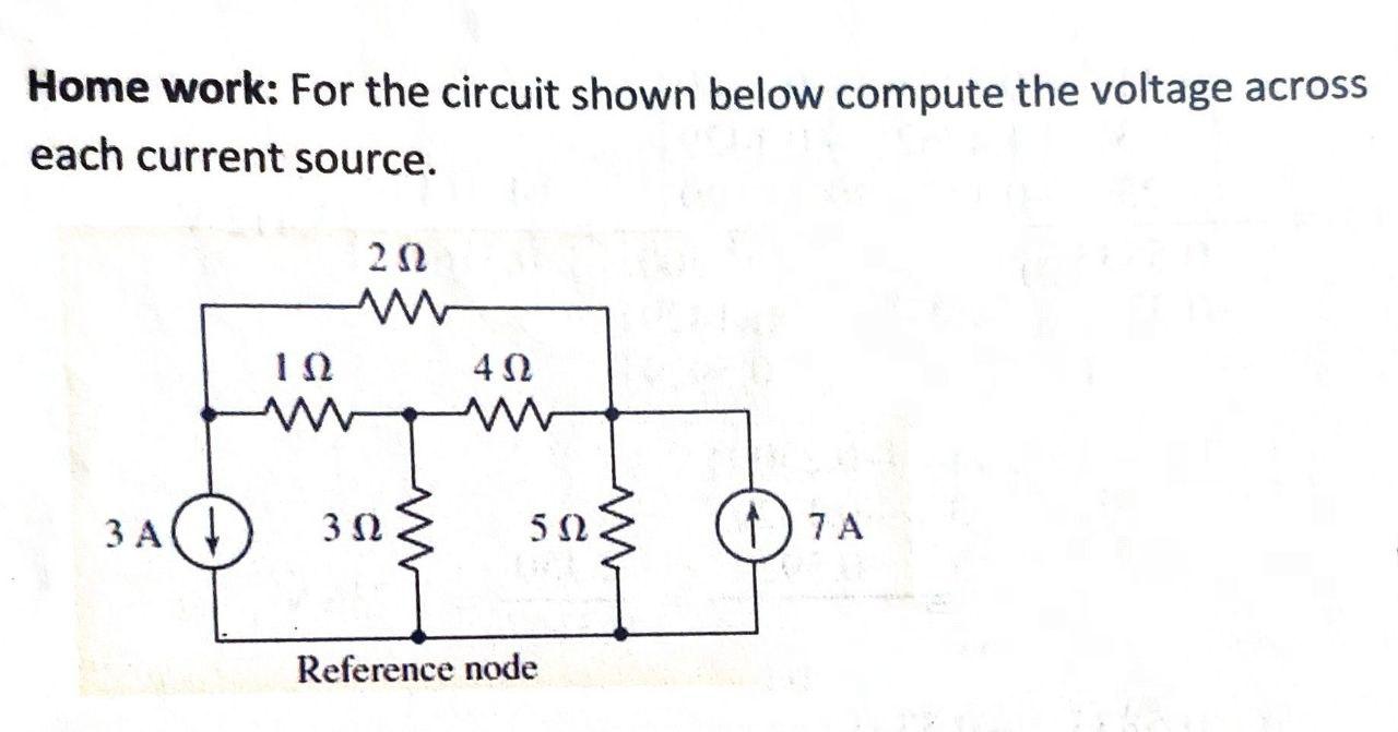Solved Home work: For the circuit shown below compute the | Chegg.com