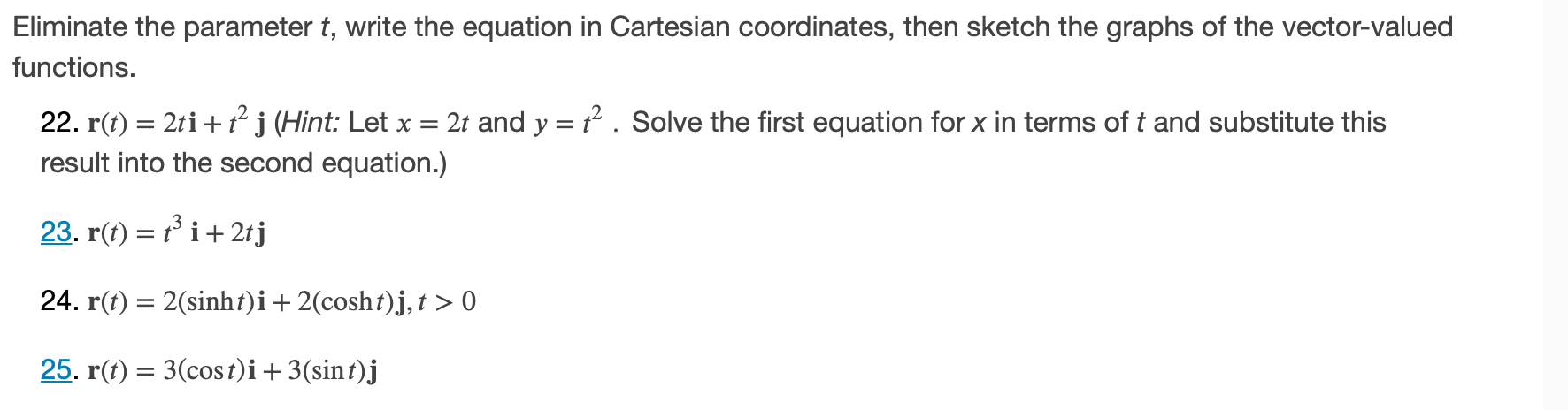 Solved Eliminate The Parameter T Write The Equation In