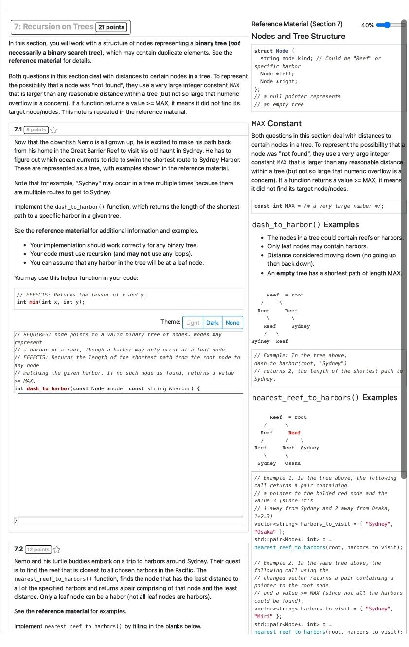 Solved 7: Recursion on Trees 21 points 40% Reference | Chegg.com