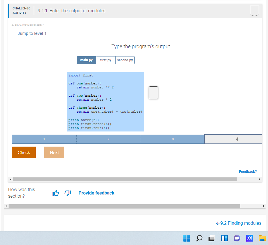 Solved CHALLENGE ACTIVITY 9.1.1: Enter the output of | Chegg.com