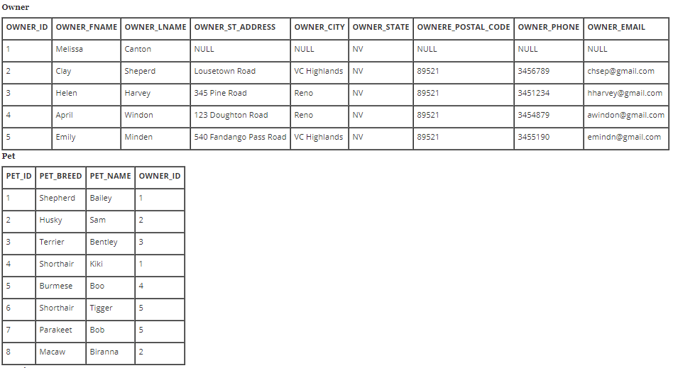 Solved Veterinarian Office Case: Part 3 The veterinarian | Chegg.com