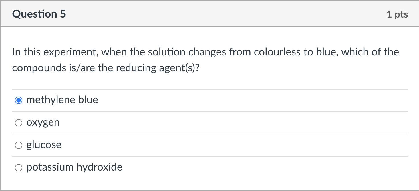 Solved Blue Bottle experiment for Chemistry Q: In this | Chegg.com