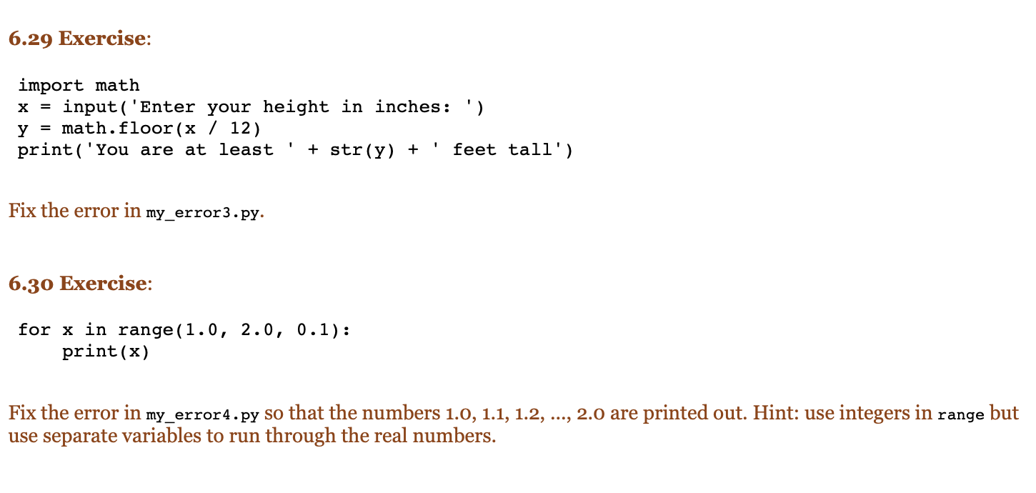 Solved 6.29 Exercise: X = import math input('Enter your | Chegg.com