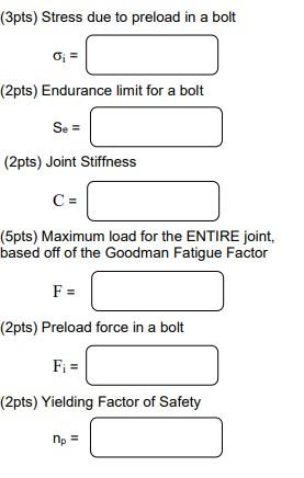 Solved For a bolted assembly with four bolts, the stiffness | Chegg.com