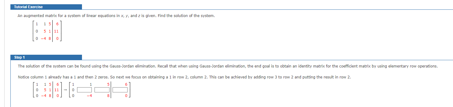 Solved An augmented matrix for a system of linear equations | Chegg.com