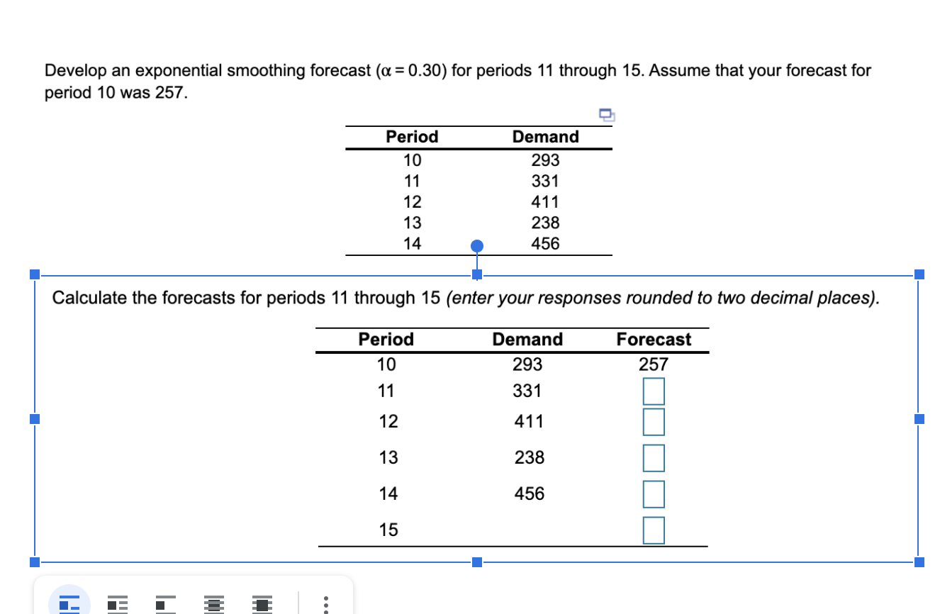Solved Develop an exponential smoothing forecast (a = 0.30) | Chegg.com