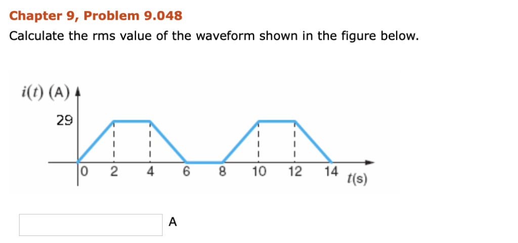 Solved Chapter 9, Problem 9.048 Calculate the rms value of | Chegg.com