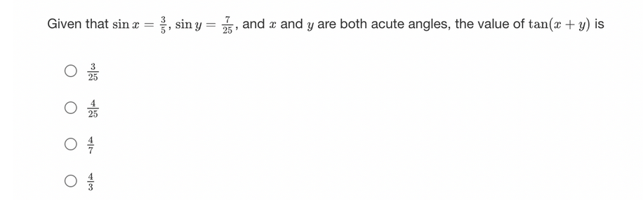 Solved Given that sinx=53,siny=257, and x and y are both | Chegg.com