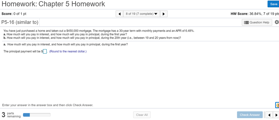 Solved Homework Chapter 5 Homework Save