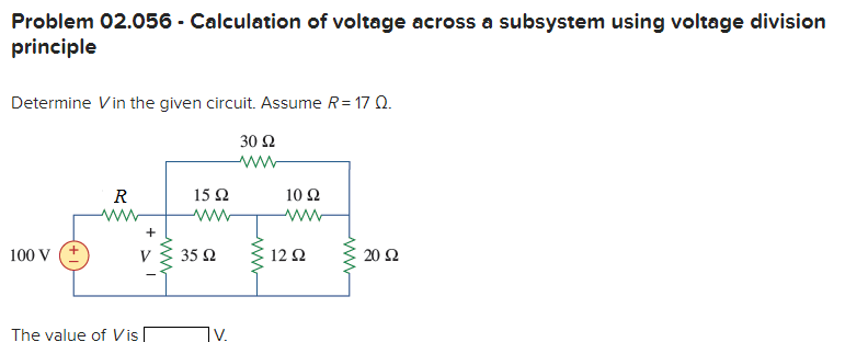 Solved Problem 02.056 - Calculation of voltage across a | Chegg.com