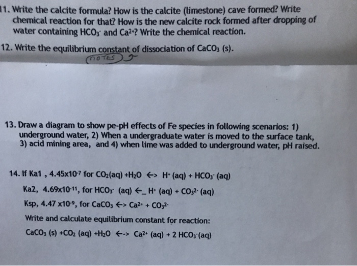 Solved 1. Write the calcite formula? How is the calcite | Chegg.com