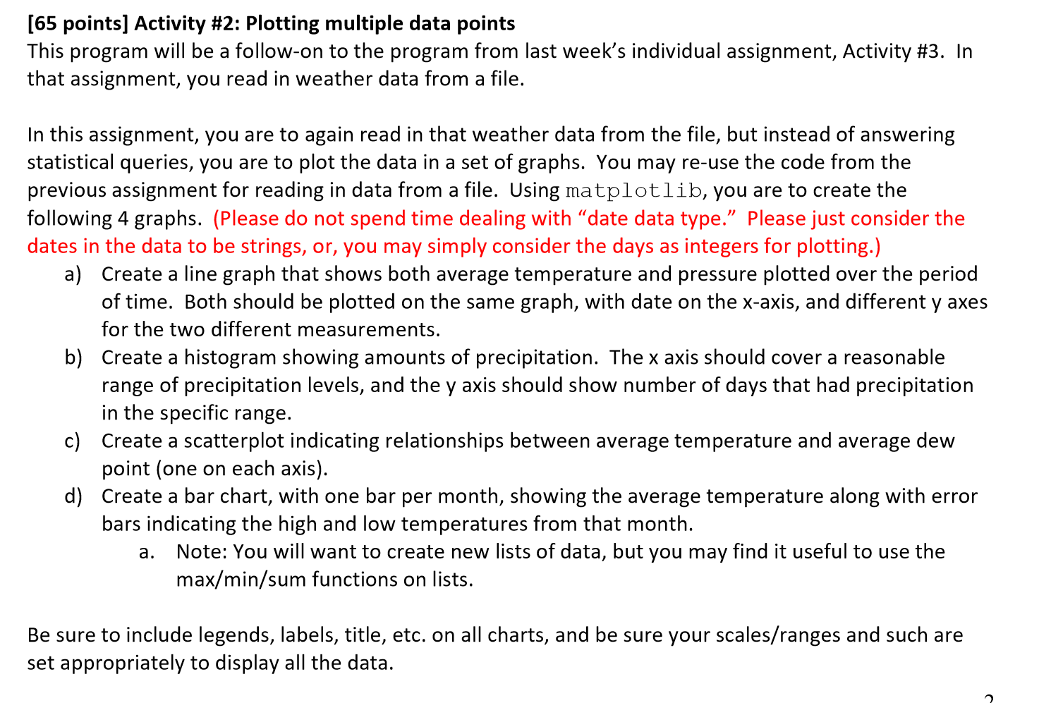 [65 points) Activity #2: Plotting multiple data | Chegg.com