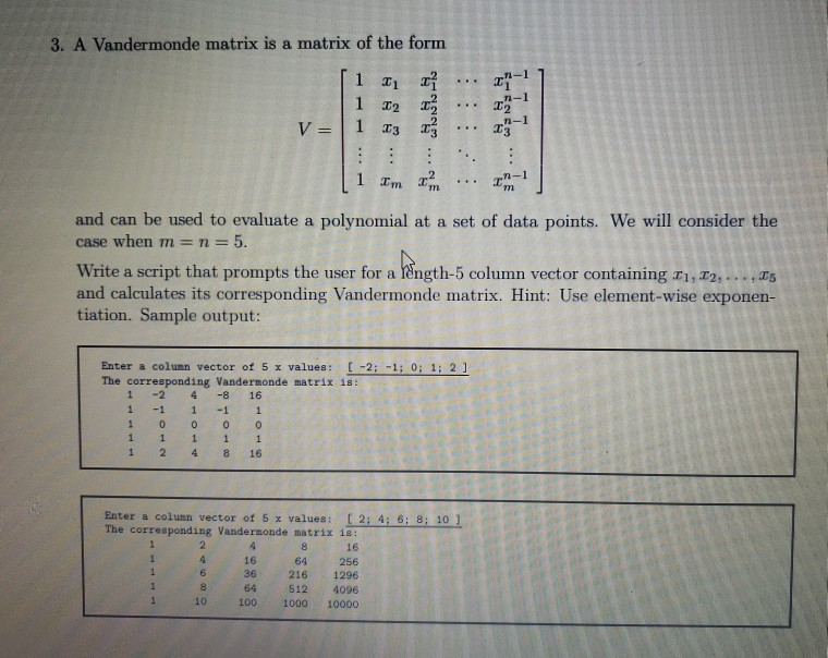 Solved use octave to code and use disp to print entire | Chegg.com