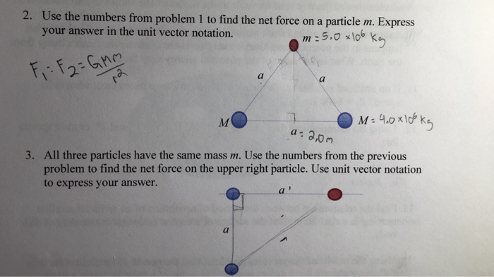 Solved se the numbers from problem 1 to find the net force | Chegg.com