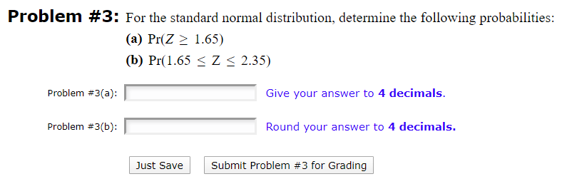Solved Problem #3: For the standard normal distribution, | Chegg.com