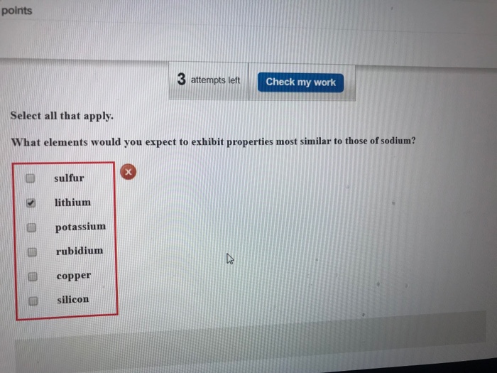 Solved points 3 attempts left Check my work Select all that | Chegg.com