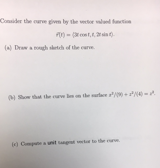 Solved Consider the curve given by the vector valued | Chegg.com