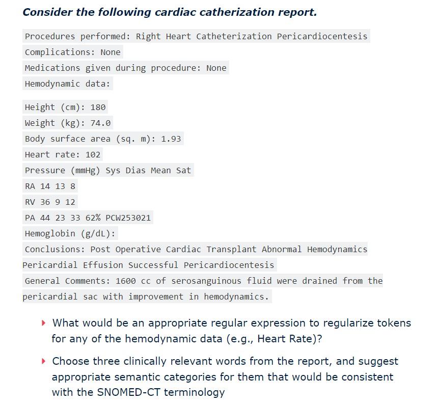 Consider the following cardiac catherizatıon report. | Chegg.com