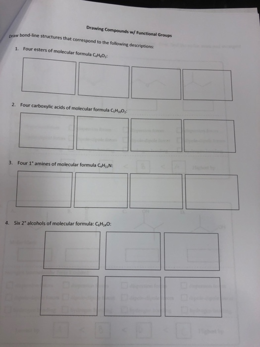 Solved Drawing Compounds w/ Functional Groups bond-line | Chegg.com
