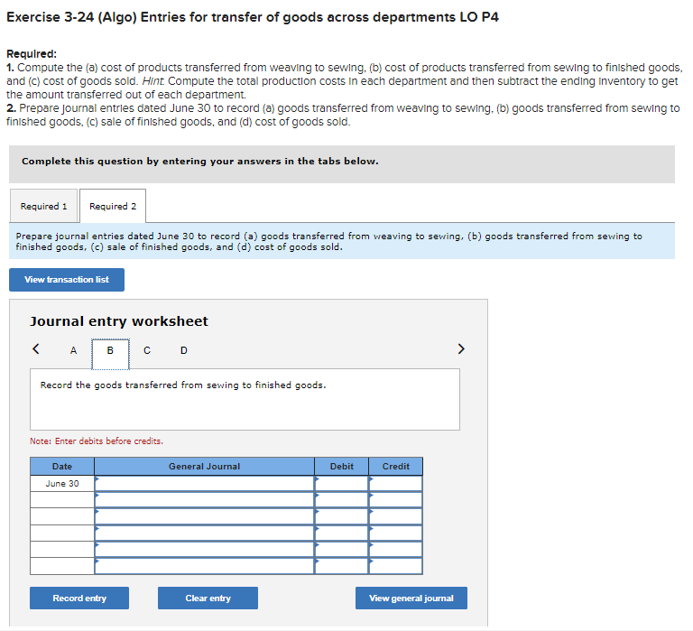 Solved Required information Problem 2-3A (Algo) Computing | Chegg.com