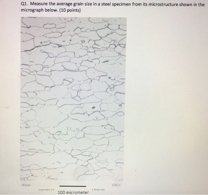 Solved Q1. Measure the average grain size in a steel | Chegg.com