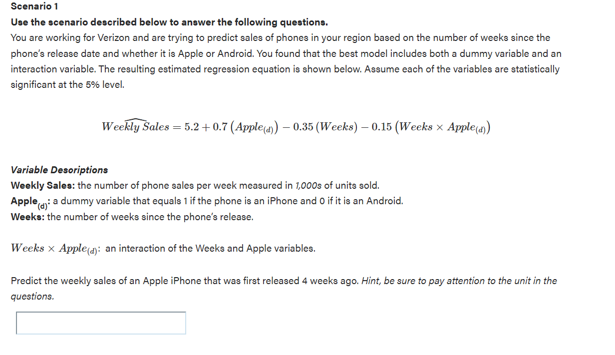 Solved Use the scenario described below to answer the | Chegg.com