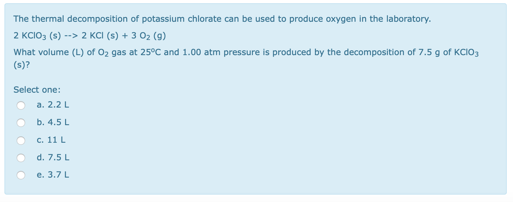 Solved The thermal decomposition of potassium chlorate can | Chegg.com