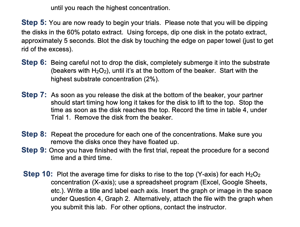 SECTION B: DETERMINING THE EFFECT OF SUBSTRATE (H2O2) | Chegg.com