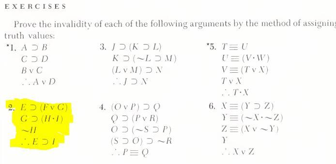 EXERCISES Prove the invalidity of each of the | Chegg.com