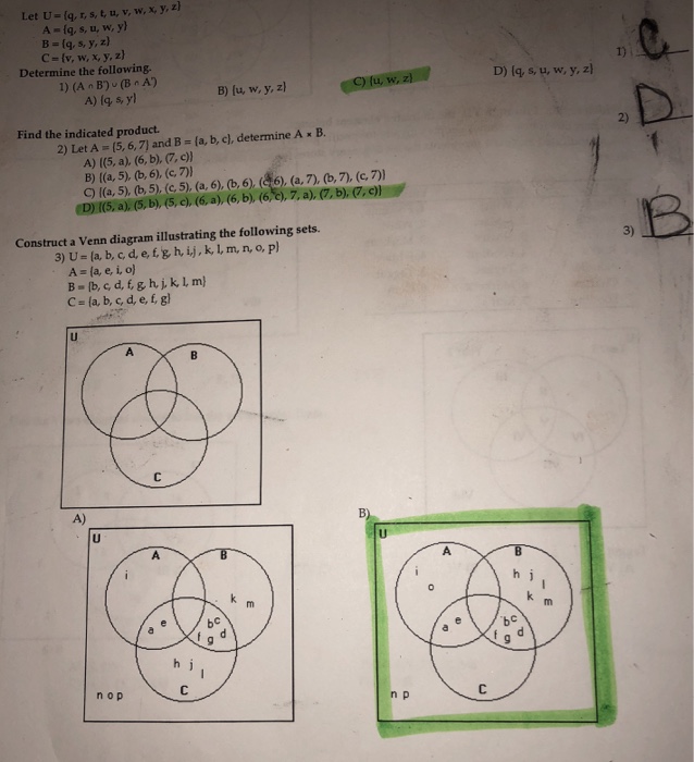 Solved Let U=(q, r, s, t, u, v, w, x, y, z} A={q, s, u, w, | Chegg.com Solved Let U=(q, r, s, t, u, v, w, x, y, z} A={q, s, u, w, | Chegg.com