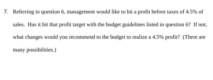 Solved 6 Using The Income Statement And The Management