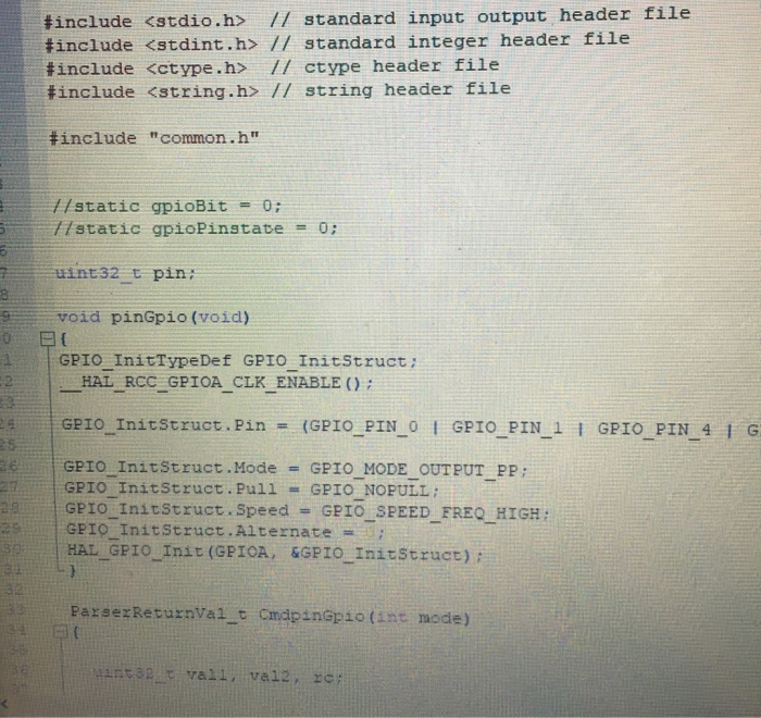 write linux code using ubantu for ADC on stm32f303 | Chegg.com