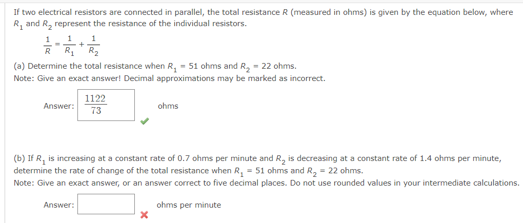 Solved If two electrical resistors are connected in | Chegg.com