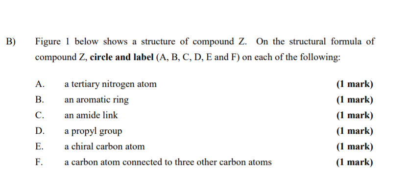 B) Figure 1 below shows a structure of compound Z. On | Chegg.com