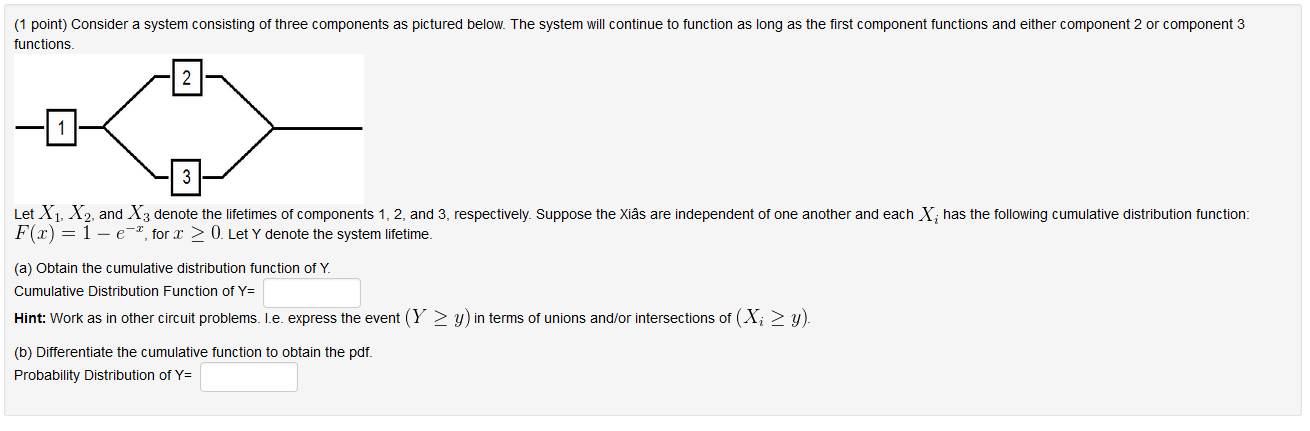 Solved (1 point) Consider a system consisting of three | Chegg.com