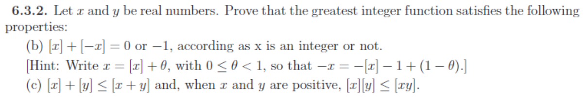 6.3.2. Let x and y be real numbers. Prove that the | Chegg.com