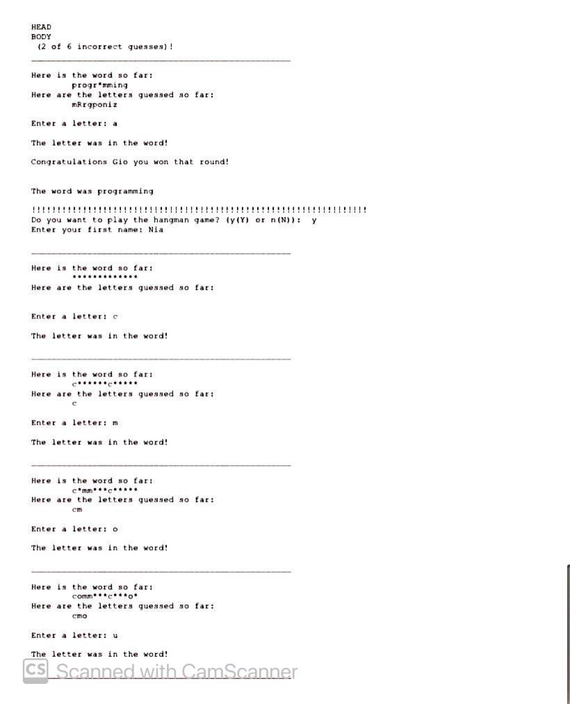 Solved COP 3014-program 6- hangman game Assignment purpose: | Chegg.com